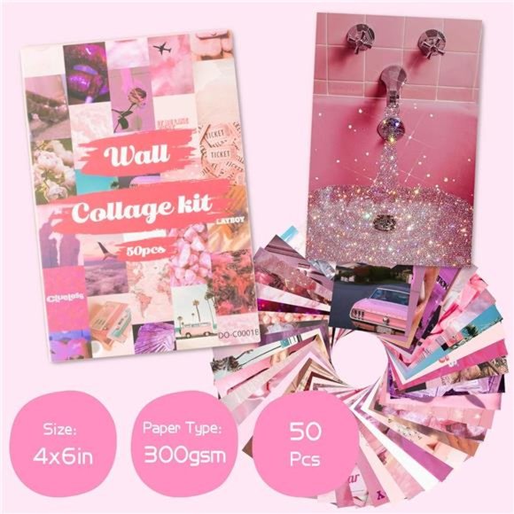 Wall Decor | 5pcs Pink Aesthetic Picture For Wall Collage 50 Set 4x6 ...